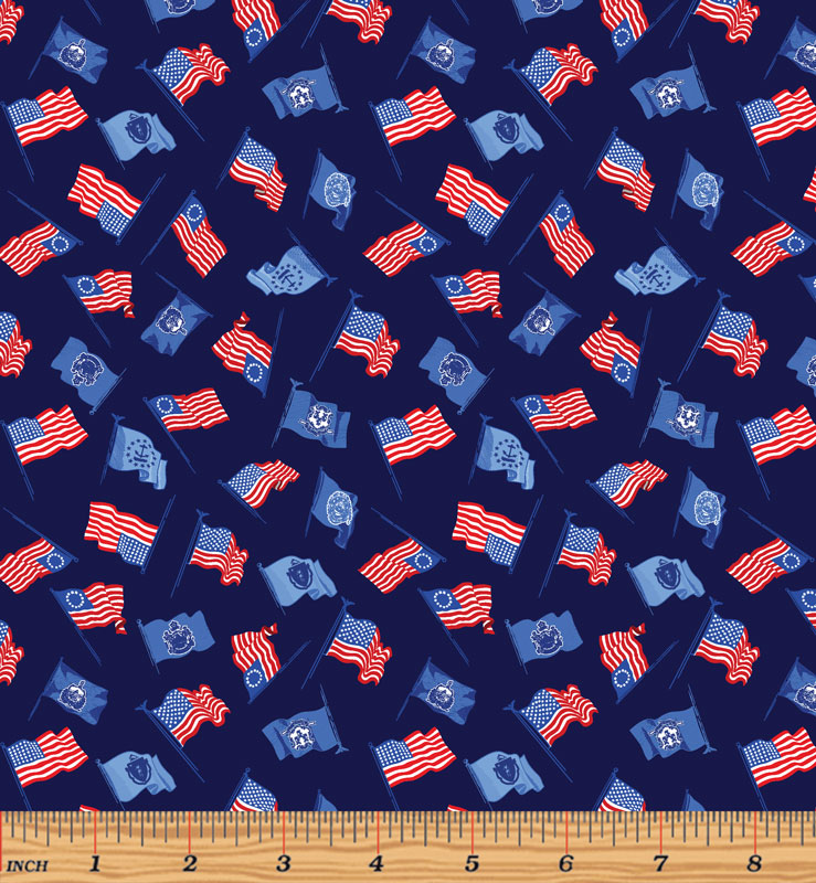 All Mid-Atlantic Shop Hop 2025 - Patriotic Flags - Navy
